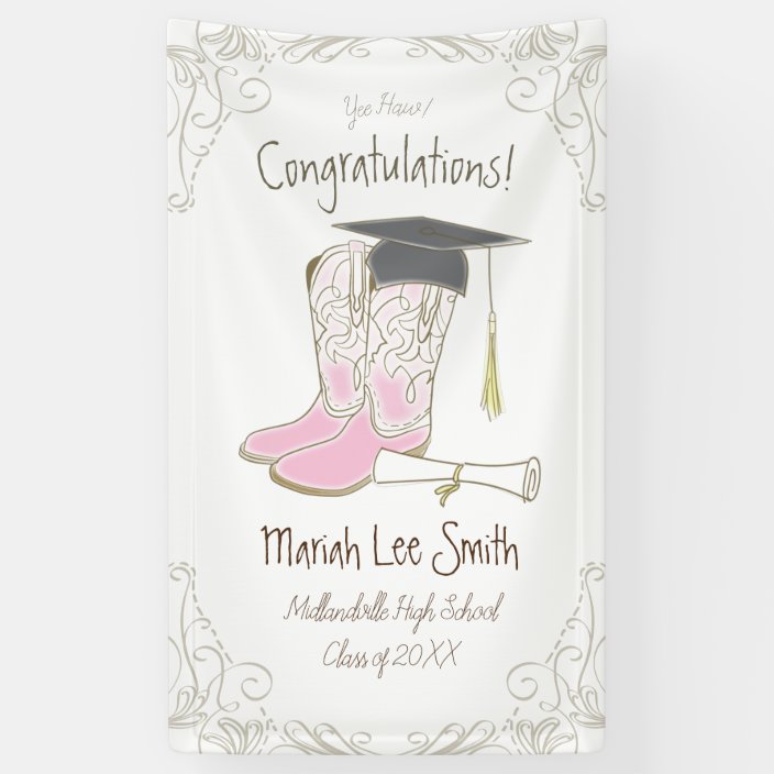 Cowboy Cowgirl Graduation Country Western Party Banner | Zazzle.com