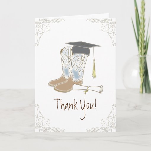 Cowboy Cowgirl Graduation Country Western Party Card | Zazzle