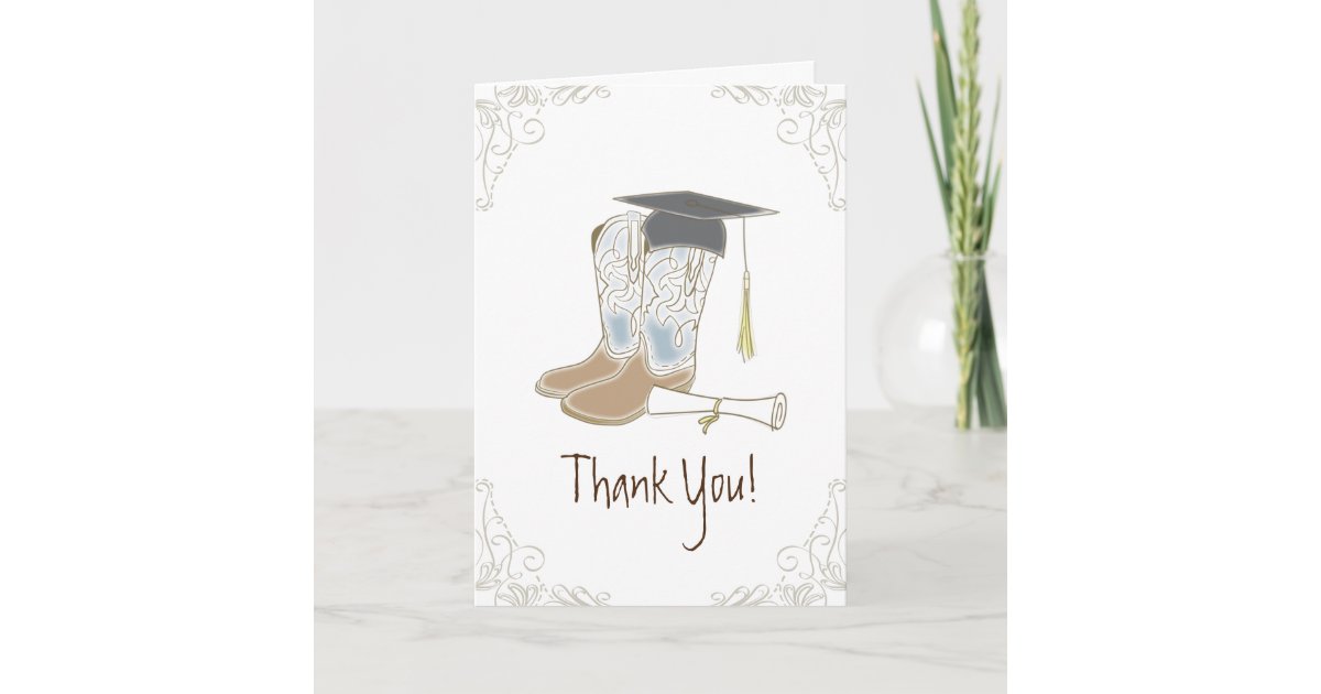 Cowboy Cowgirl Graduation Country Western Party Card | Zazzle