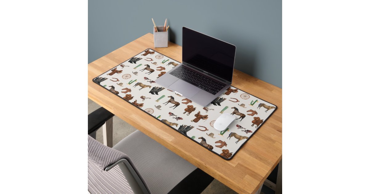 Cowboy Cowgirl Western Rodeo Country Pattern Desk Mat | Zazzle