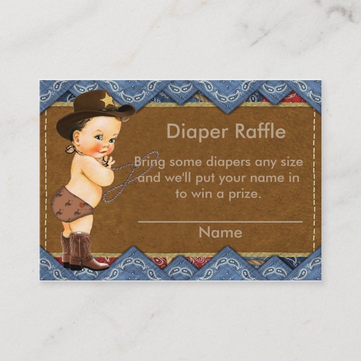 Cowboy Diaper Raffle Insert | Zazzle.com