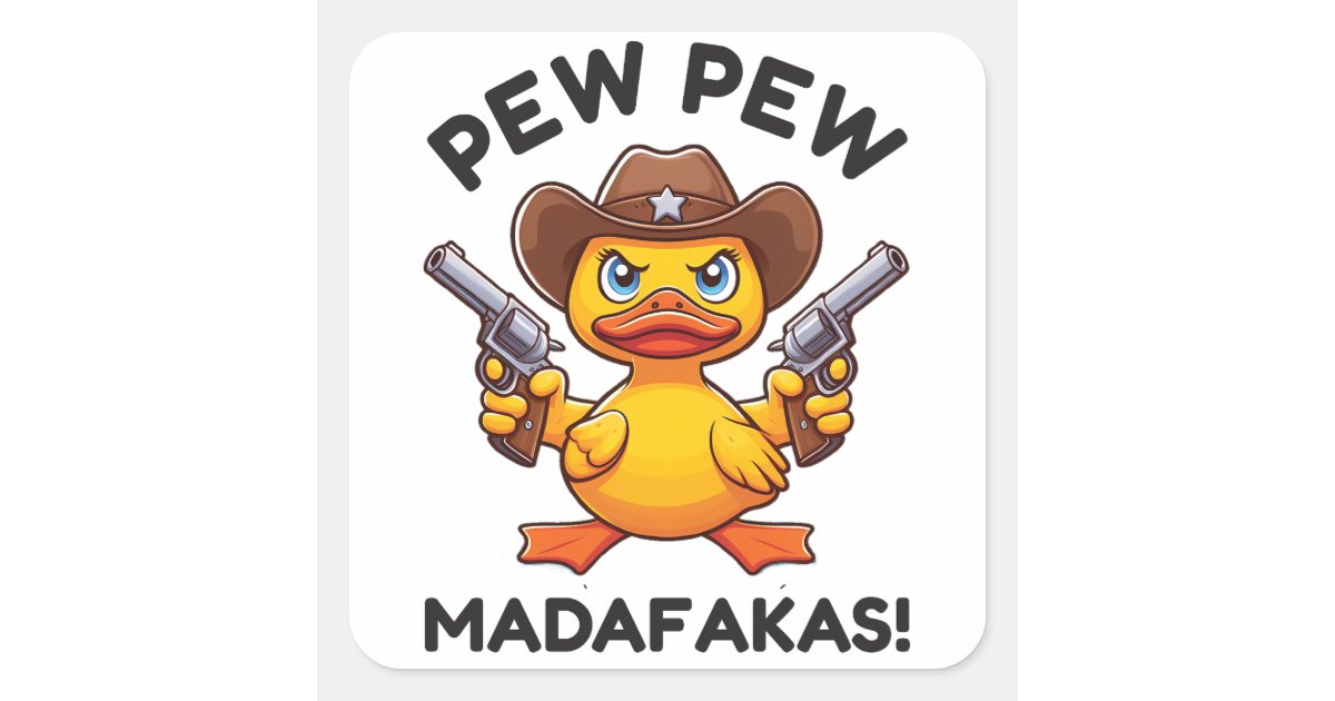 Cowboy Duck Sheriff Square Sticker | Zazzle