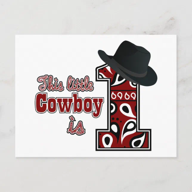 Cowboy First Birthday Postcard | Zazzle