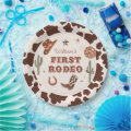 Cowboy First Rodeo Wild west Birthday party Paper Plates | Zazzle