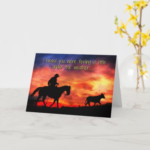 Cowboy Get Well, Feel Better Cute Card | Zazzle