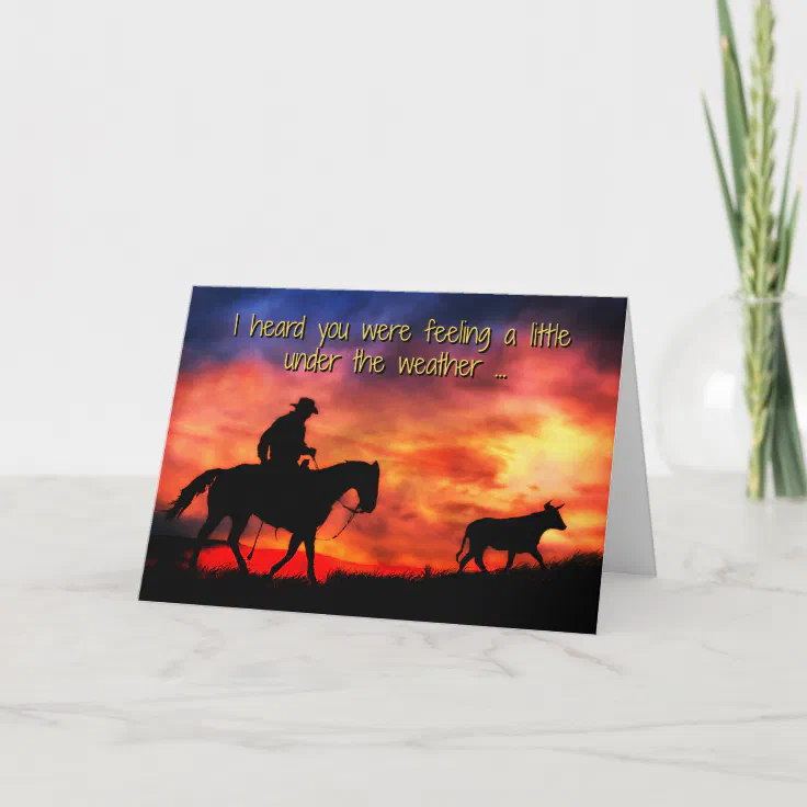 Cowboy Get Well, Feel Better Cute Card | Zazzle
