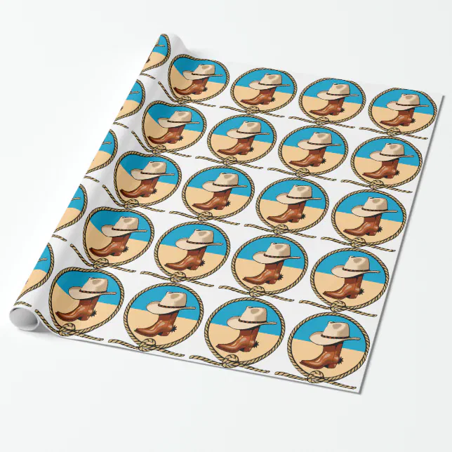 Cowboy Hat and Boots Wrapping Paper | Zazzle