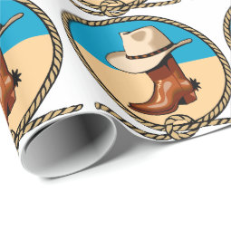Cowboy Hat and Boots Wrapping Paper | Zazzle