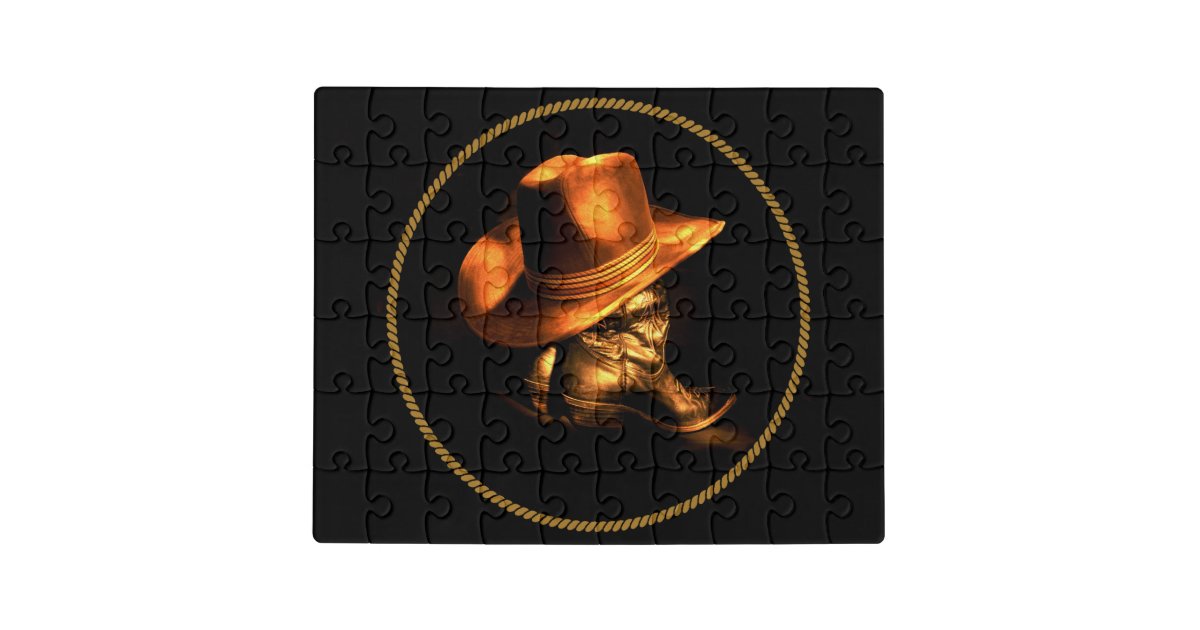 COWBOY HAT & BOOTS JIGSAW PUZZLE | Zazzle