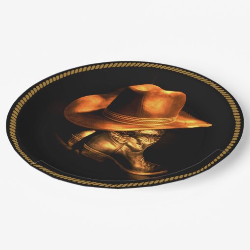 COWBOY HAT & BOOTS PAPER PLATES | Zazzle