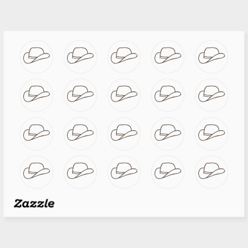 Cowboy Hat Classic Round Sticker | Zazzle
