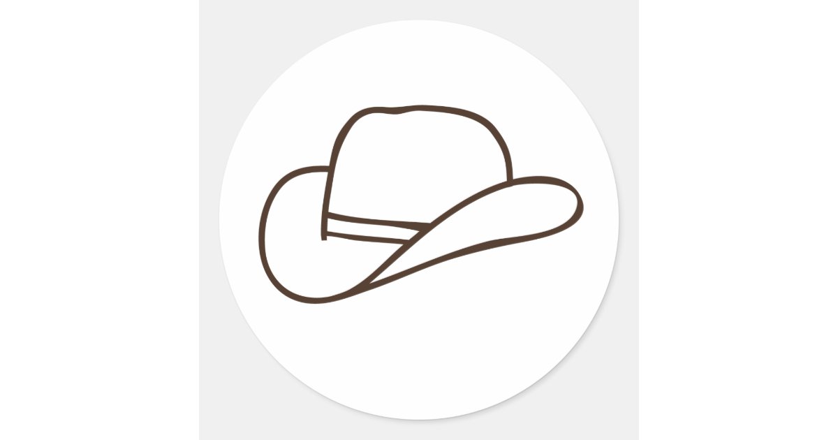 Cowboy Hat Classic Round Sticker | Zazzle