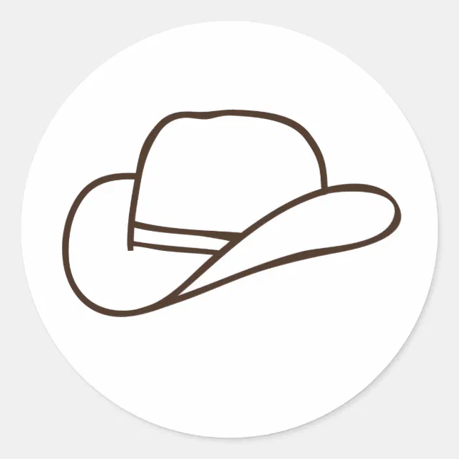 Cowboy Hat Classic Round Sticker | Zazzle