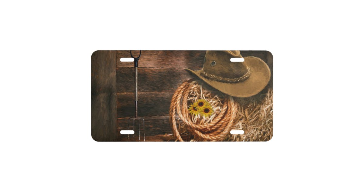 Cowboy Hat License Plate | Zazzle