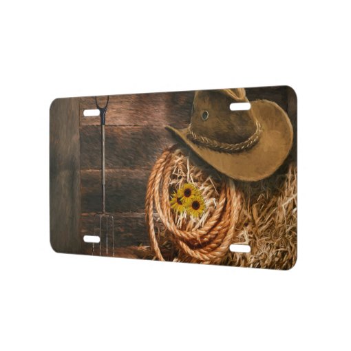 Cowboy Hat License Plate | Zazzle
