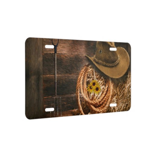 Cowboy Hat License Plate | Zazzle