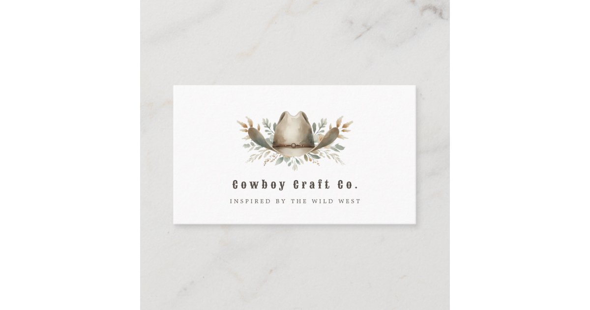 Cowboy hat western business card | Zazzle