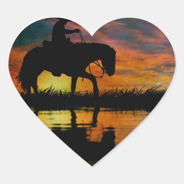 Cowboy Heart Sticker | Zazzle