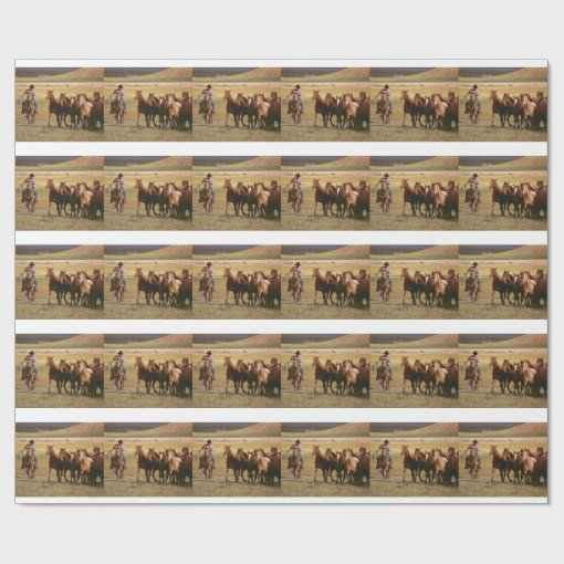 Cowboy Herding at the Ranch Wrapping Paper | Zazzle
