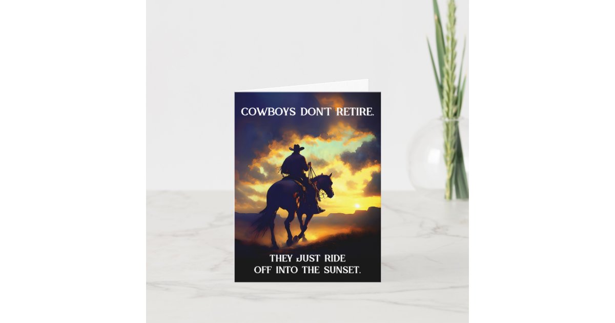 Cowboy, Horse & Sunset Retirement Invitation | Zazzle