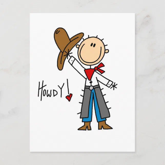 Cowboy Howdy T-shirts and Gifts Postcard | Zazzle