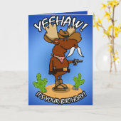 Cowboy Moose Birthday Card | Zazzle