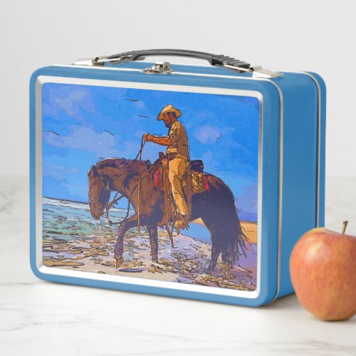 Cowboy Mounted Metal Lunch Box | Zazzle