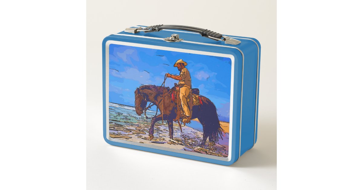 Cowboy Mounted Metal Lunch Box | Zazzle