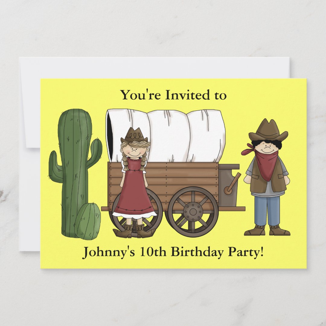 Cowboy or Cowgirl Child Party - Kids Western Invitation | Zazzle