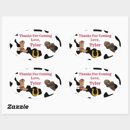 Cowboy Party Thank You Sticker | Zazzle