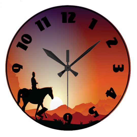 Cowboy Riding A Horse Clock | Zazzle.com