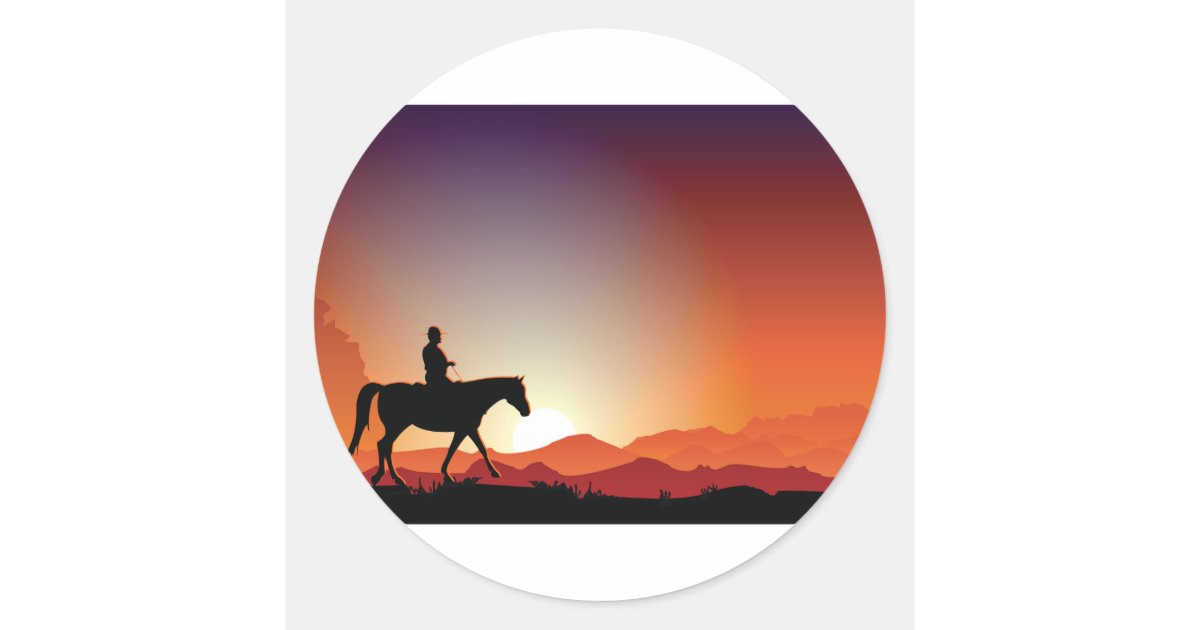 Cowboy Riding A Horse Stickers | Zazzle