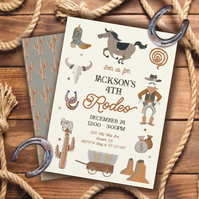 Cowboy Rodeo Birthday Party Invitation | Zazzle