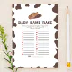 Cowboy Rodeo Name Race Baby Shower Game Activity Stationery | Zazzle