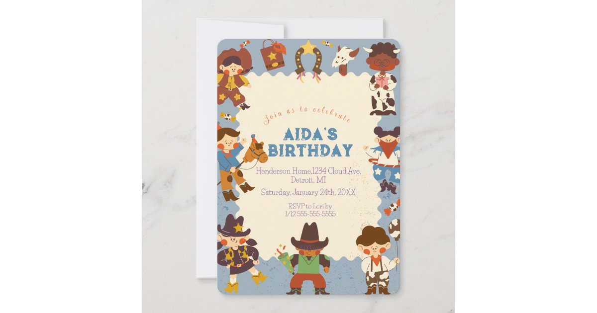 "Cowboy Roundup Birthday Party Invitation | Zazzle