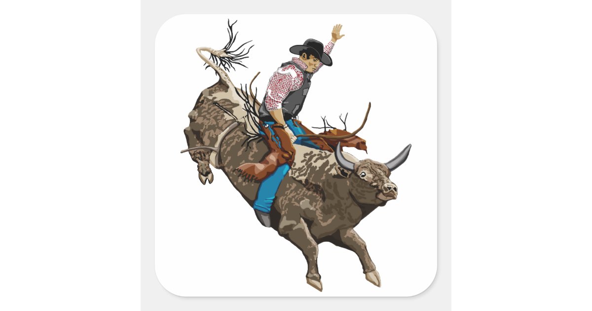 Cowboy Square Sticker | Zazzle