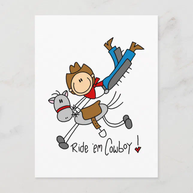 Cowboy Stick Figure Tshirts and Gifts Postcard | Zazzle