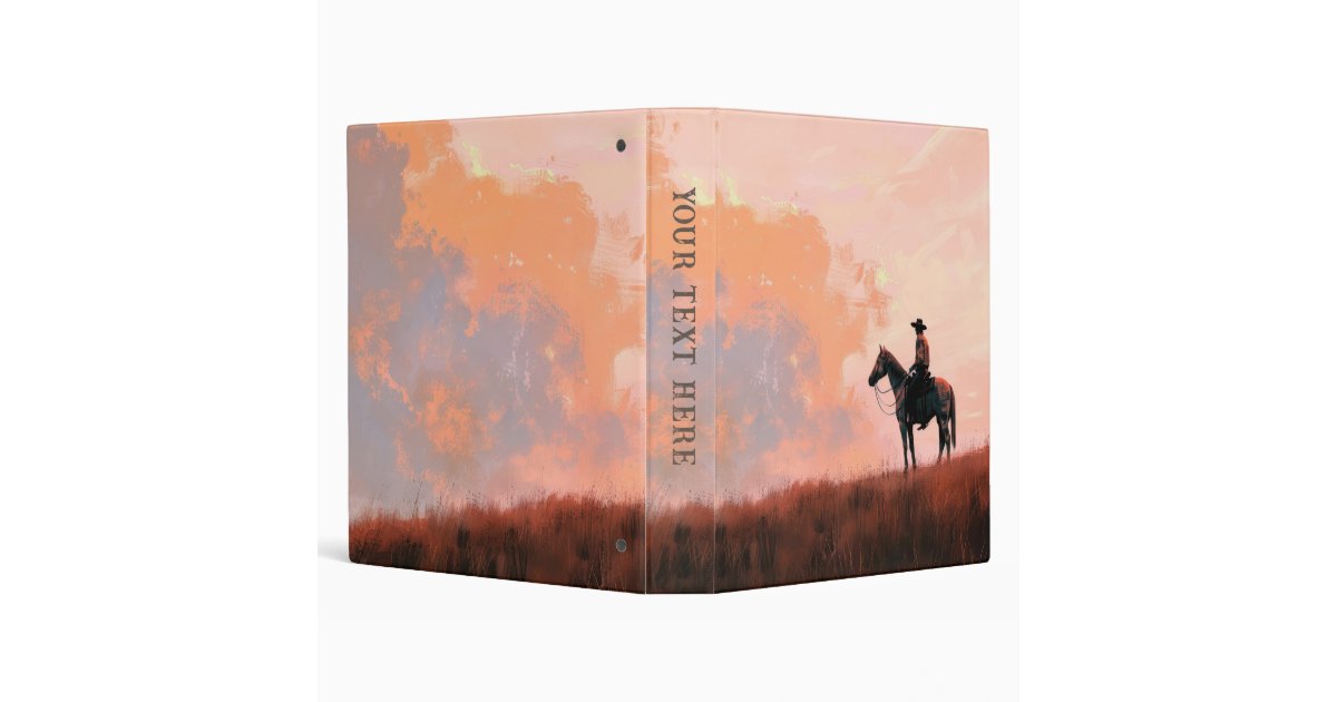 Cowboy Sunrise 3 Ring Binder | Zazzle