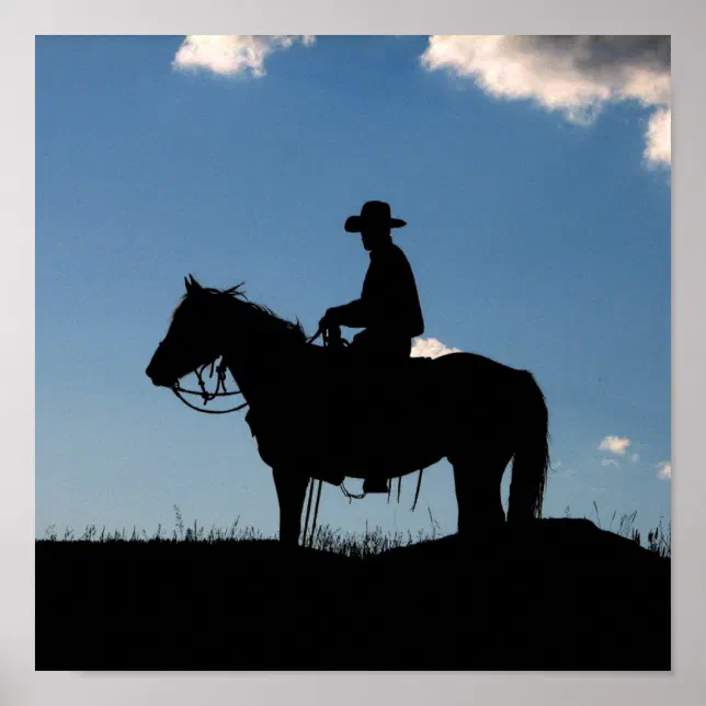 Cowboy Sunset Poster | Zazzle