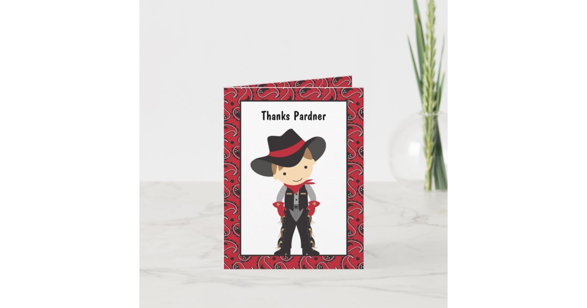 Cowboy Thank You Card | Zazzle