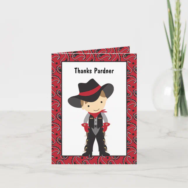 Cowboy Thank You Card | Zazzle