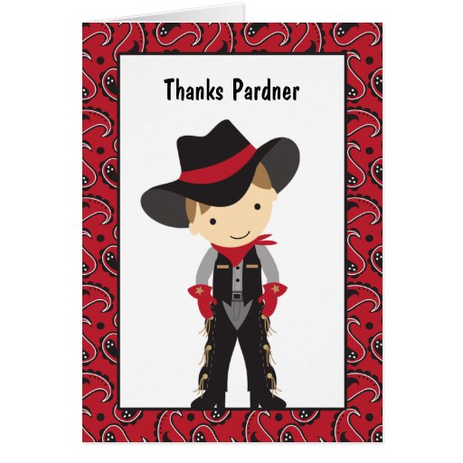 Cowboy Thank You Card | Zazzle