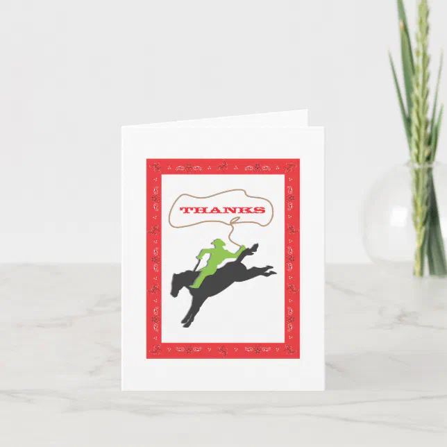 Cowboy Thank You Card | Zazzle