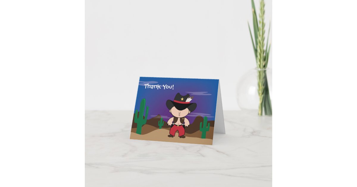 Cowboy Thank You Card | Zazzle
