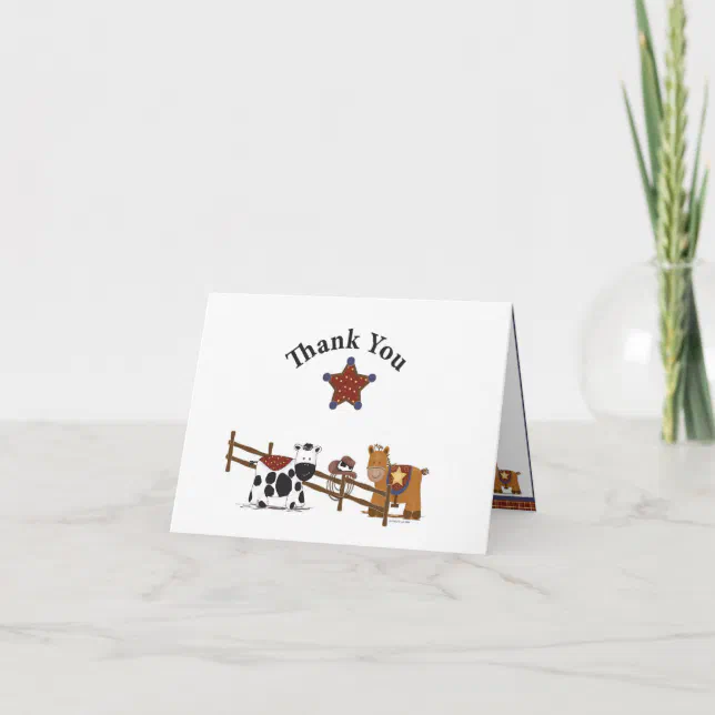 Cowboy Thank You Card | Zazzle