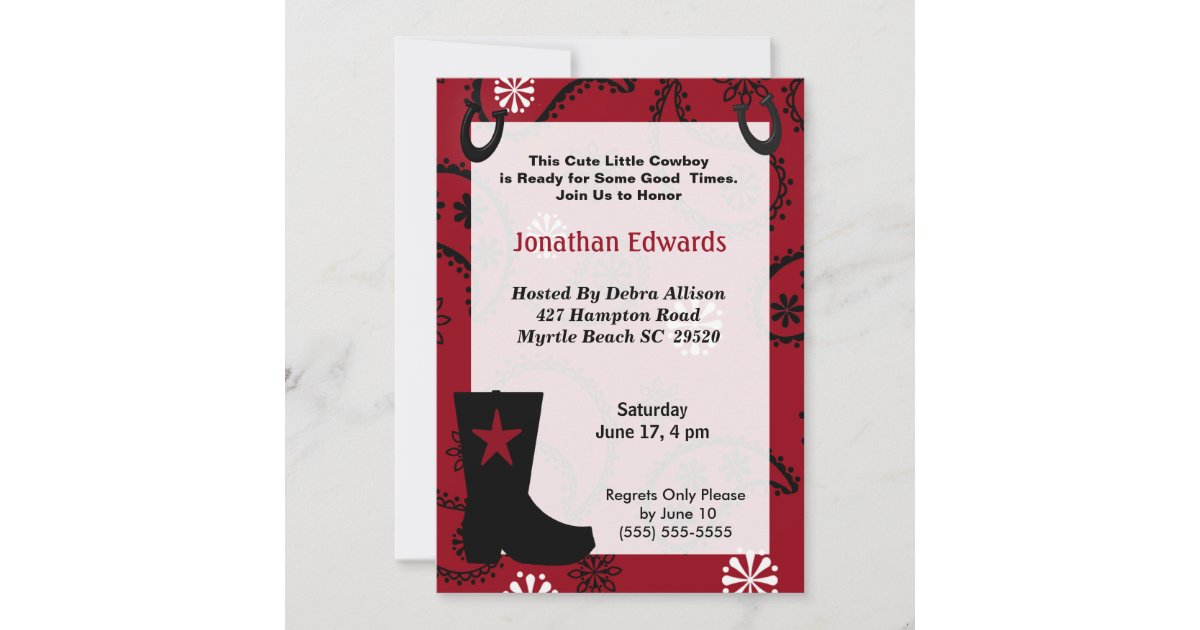 Cowboy Theme Birthday Invitation | Zazzle