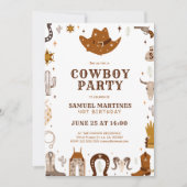 Cowboy Theme Kids Birthday Party Invitation | Zazzle