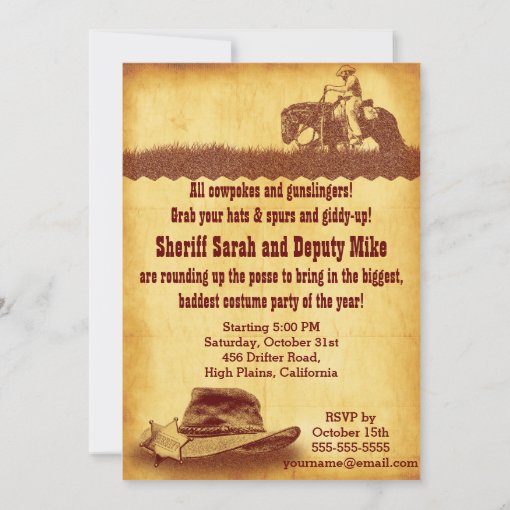 Cowboy Theme Party Invitation | Zazzle