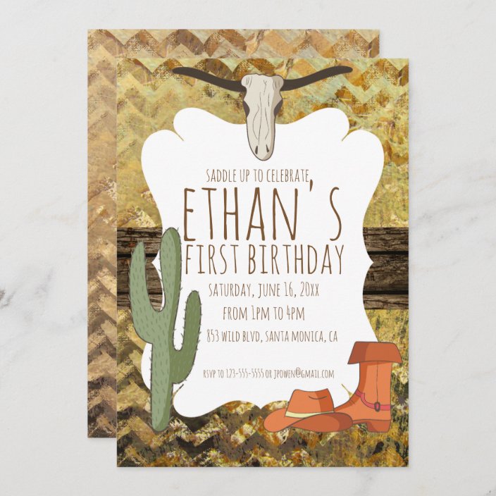 Cowboy Themed Birthday Invitation | Zazzle.com