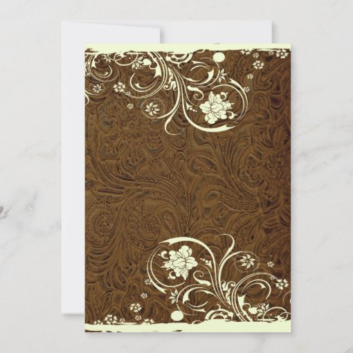 Cowboy Tooled Leather Style Wedding Invitation | Zazzle